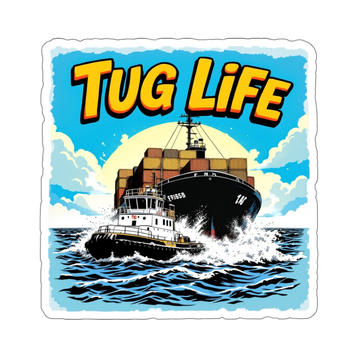 Tug Life Kiss-Cut Stickers Decal (4"×4", White) - Walmart.com
