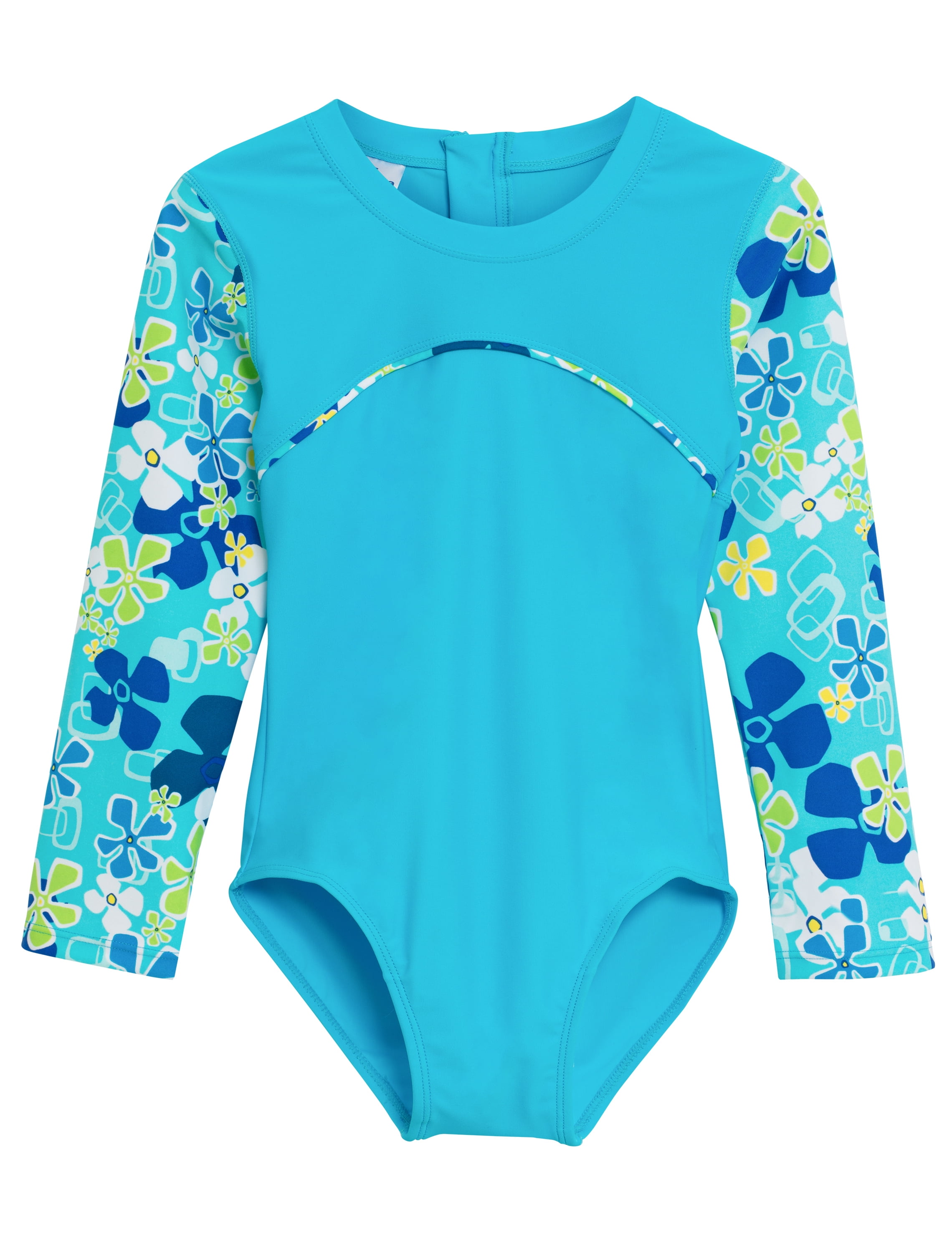 Tuga Girls One-Piece Swimsuit (UPF 50+), Ocean, 11/12 yrs - Walmart.com