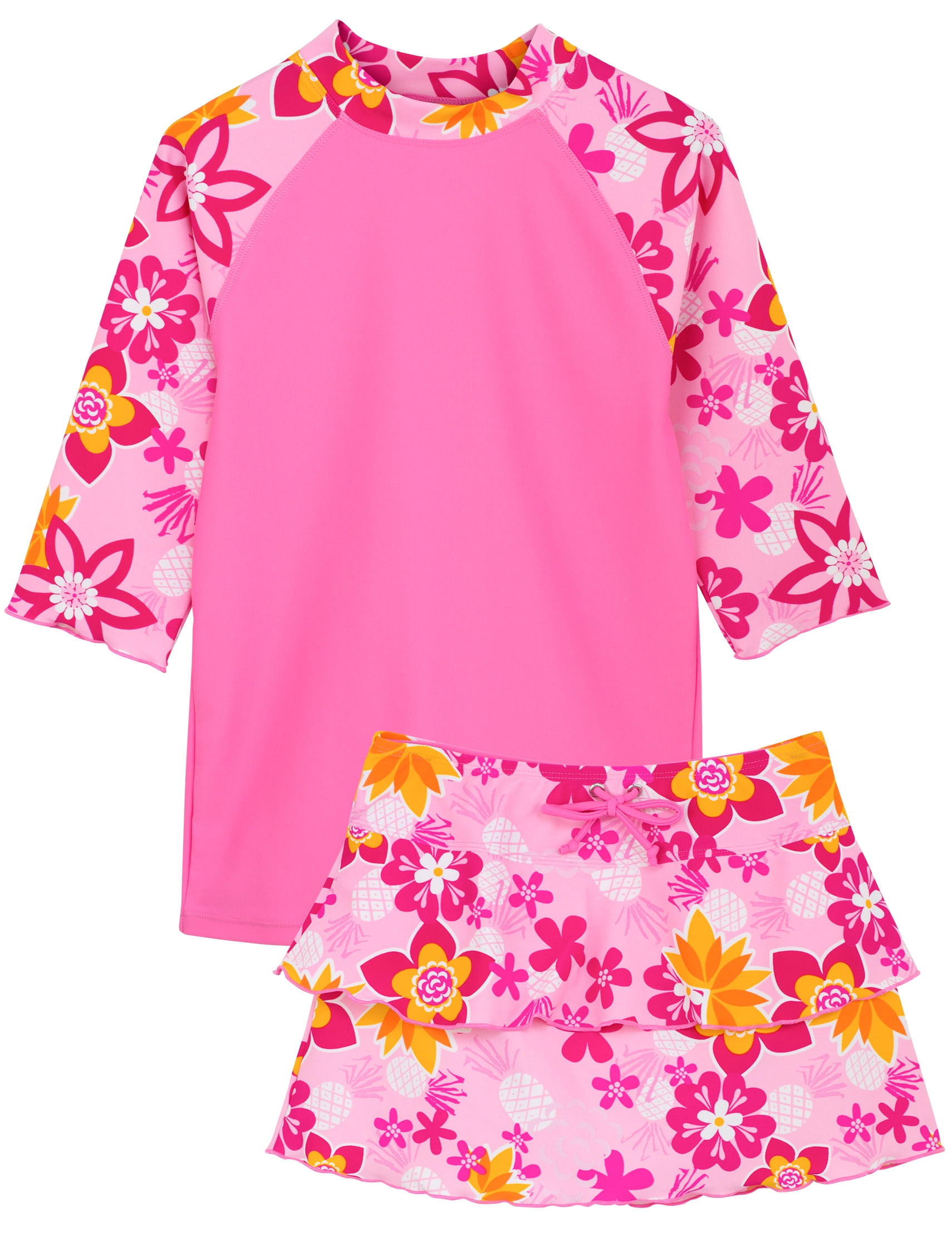 Tuga Girls Tropical Breeze 3 PC Swim Set (UPF 50+), Taffy, 11/12 yrs ...