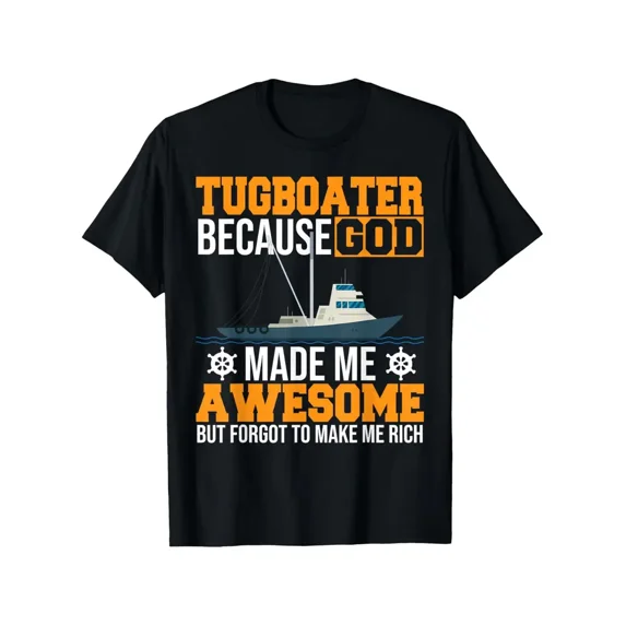 & Tugboat Captain T-Shirt - Maritime-Themed Nautical Design with Tug ...