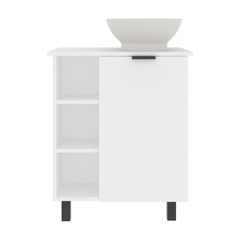 Tuhome Floating Vessel Sink Bathroom Vanity, Double Doors, And Storage ...