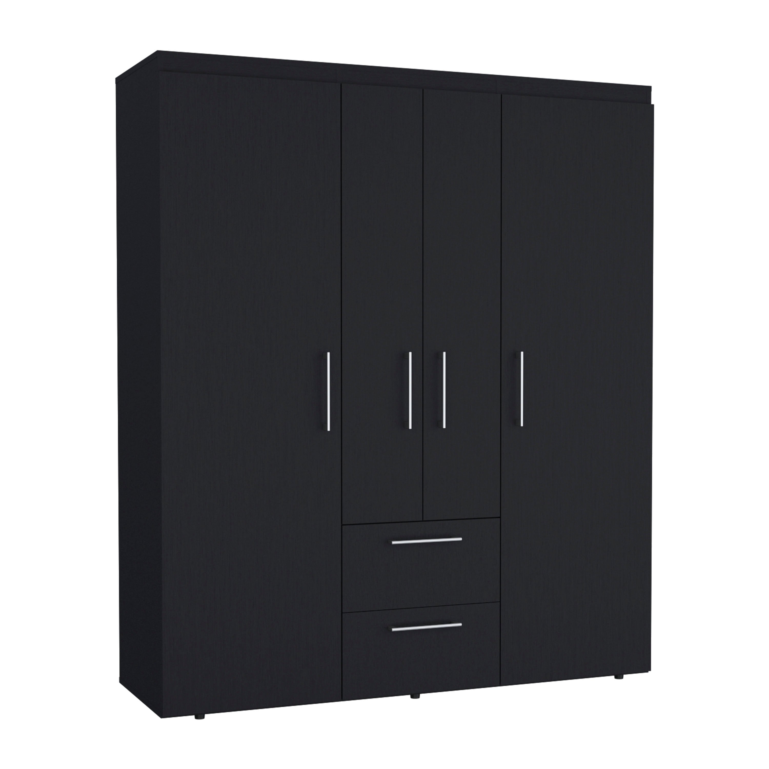 Bariloche Wardrobe, Multi-Section Storage with Hanging Rods, Shelves ...
