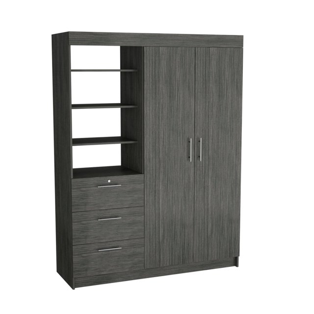 Tuhome Furniture Kenya Engineered Wood 3-Drawers Bedroom Armoire in ...