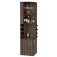 Tuhome Syrah Corner Bar Cabinet with Two External Shelves, Stemware ...