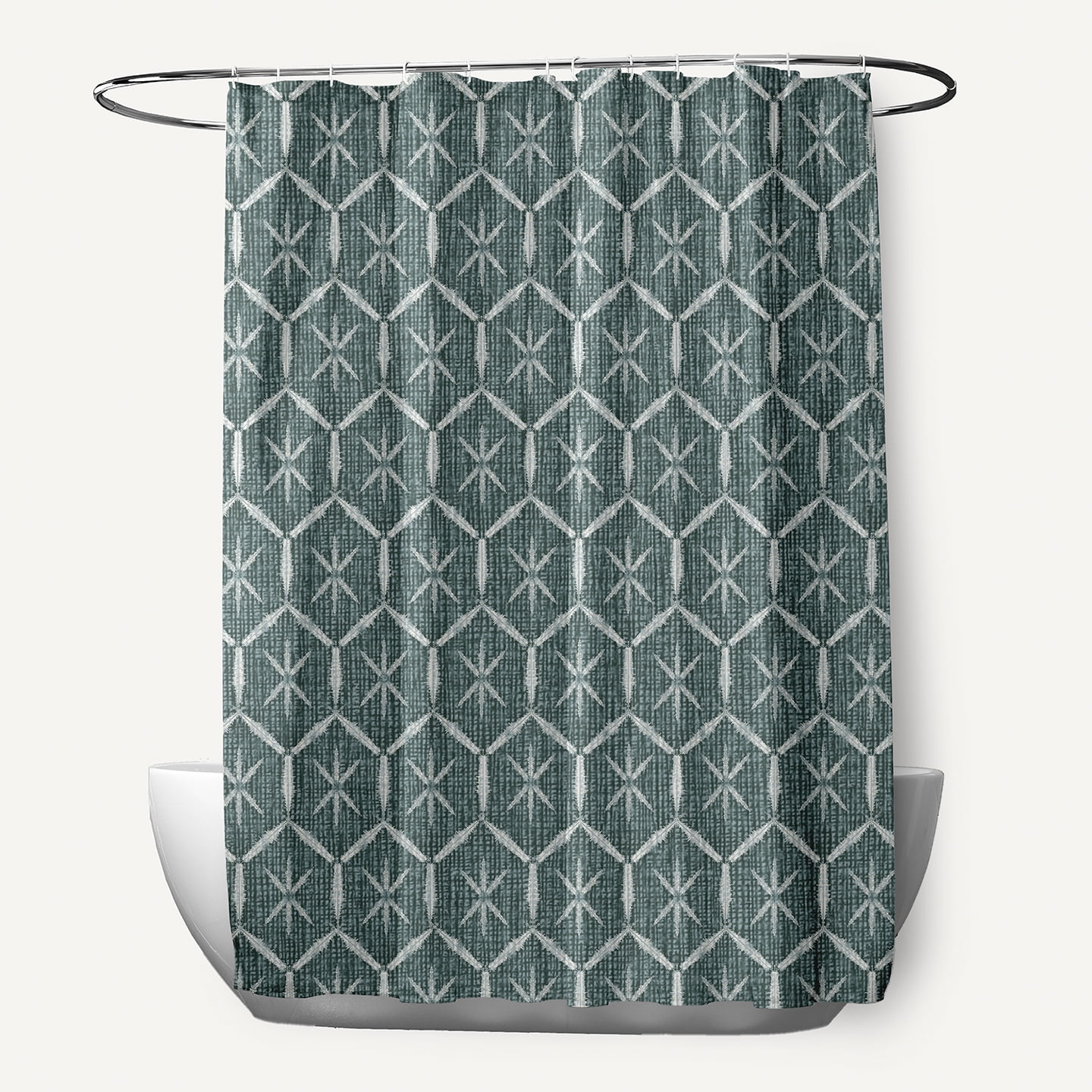 Simply Daisy Geometric Print Shower Curtain - 70 x 73 - Walmart.com