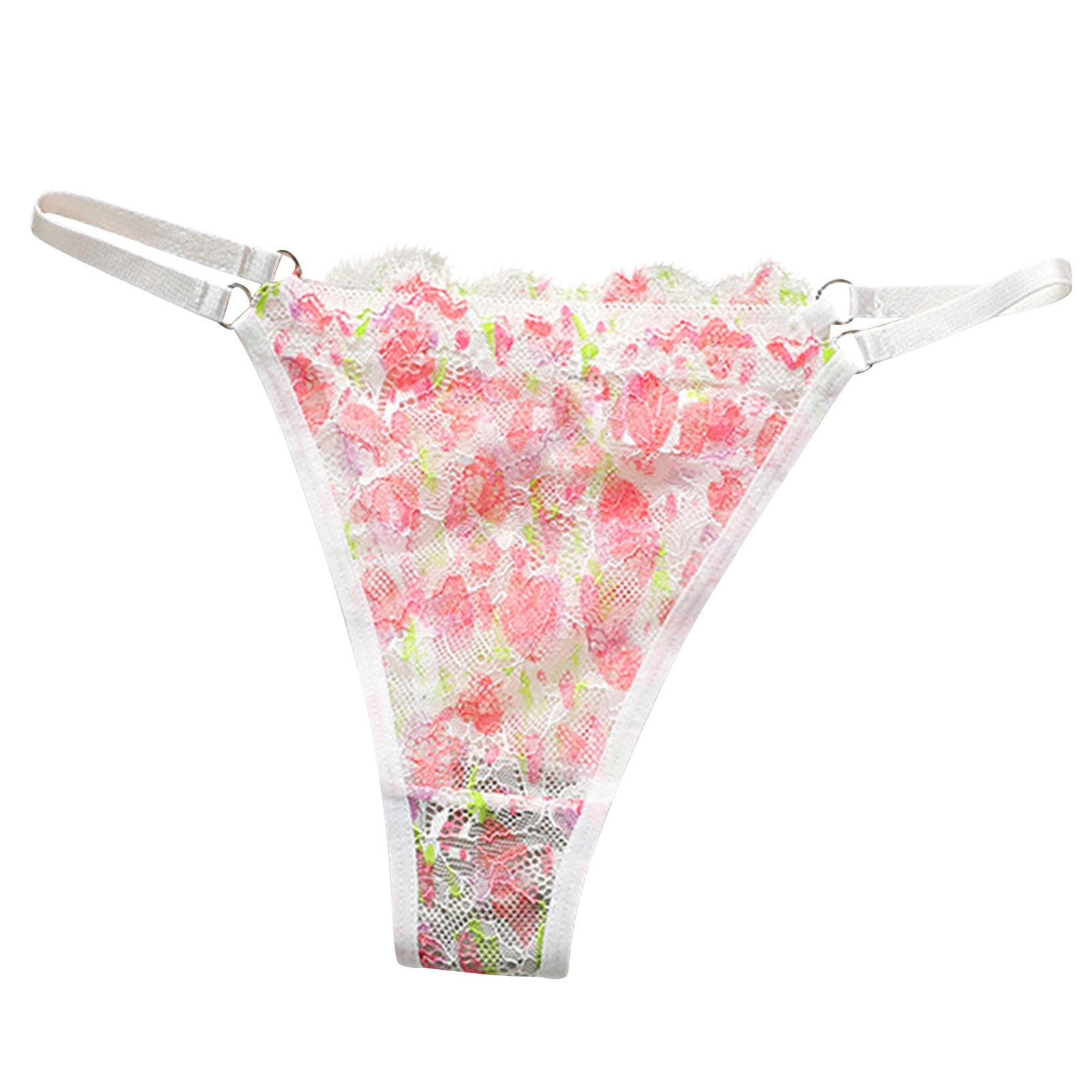 Tuinofas Womens Lace Seamless Thong Sexy Low Rise String Bikini Panties ...