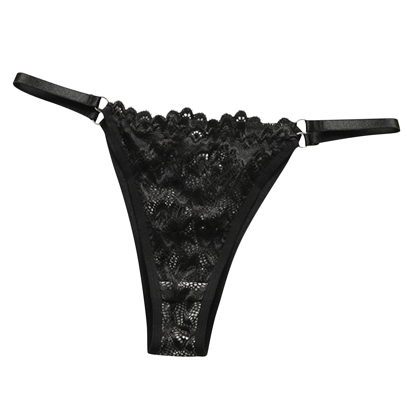 Tuinofas Womens Lace Seamless Thong Sexy Low Rise String Bikini Panties ...