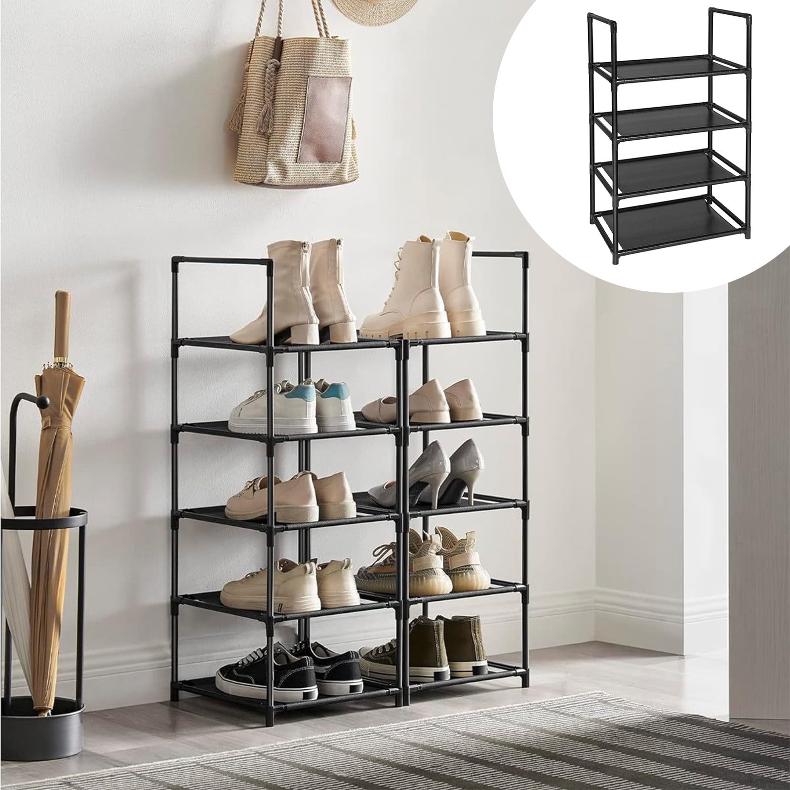Tuitoonm Shoe Rack Bathroom Non Perforated Slipper Rack Wall Mounted ...