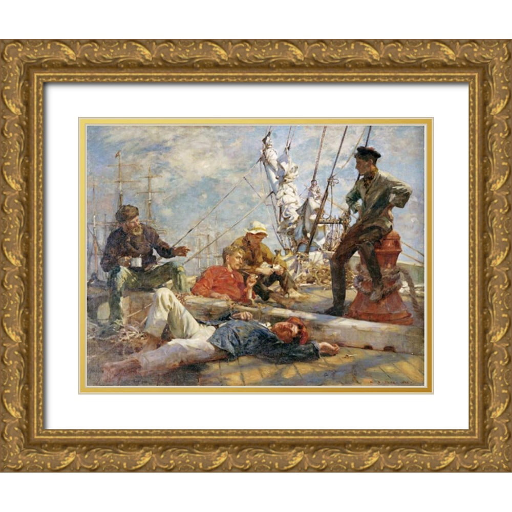 Tuke, Henry Scott 18x15 Gold Ornate Wood Framed with Double Matting ...