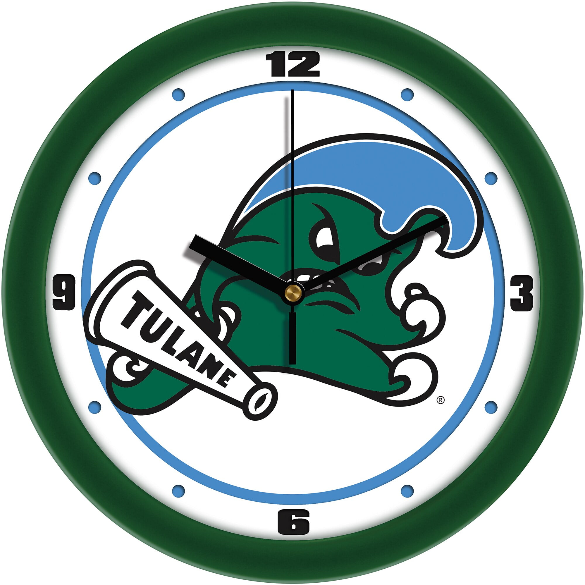 Tulane Green Wave 11.5'' Suntime Premium Glass Face Traditional Logo ...