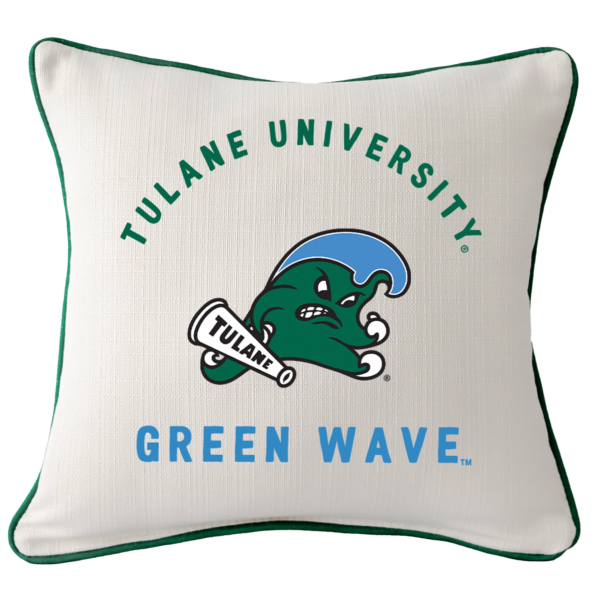 Tulane Green Wave Arched Square Piped Pillow - Walmart.com