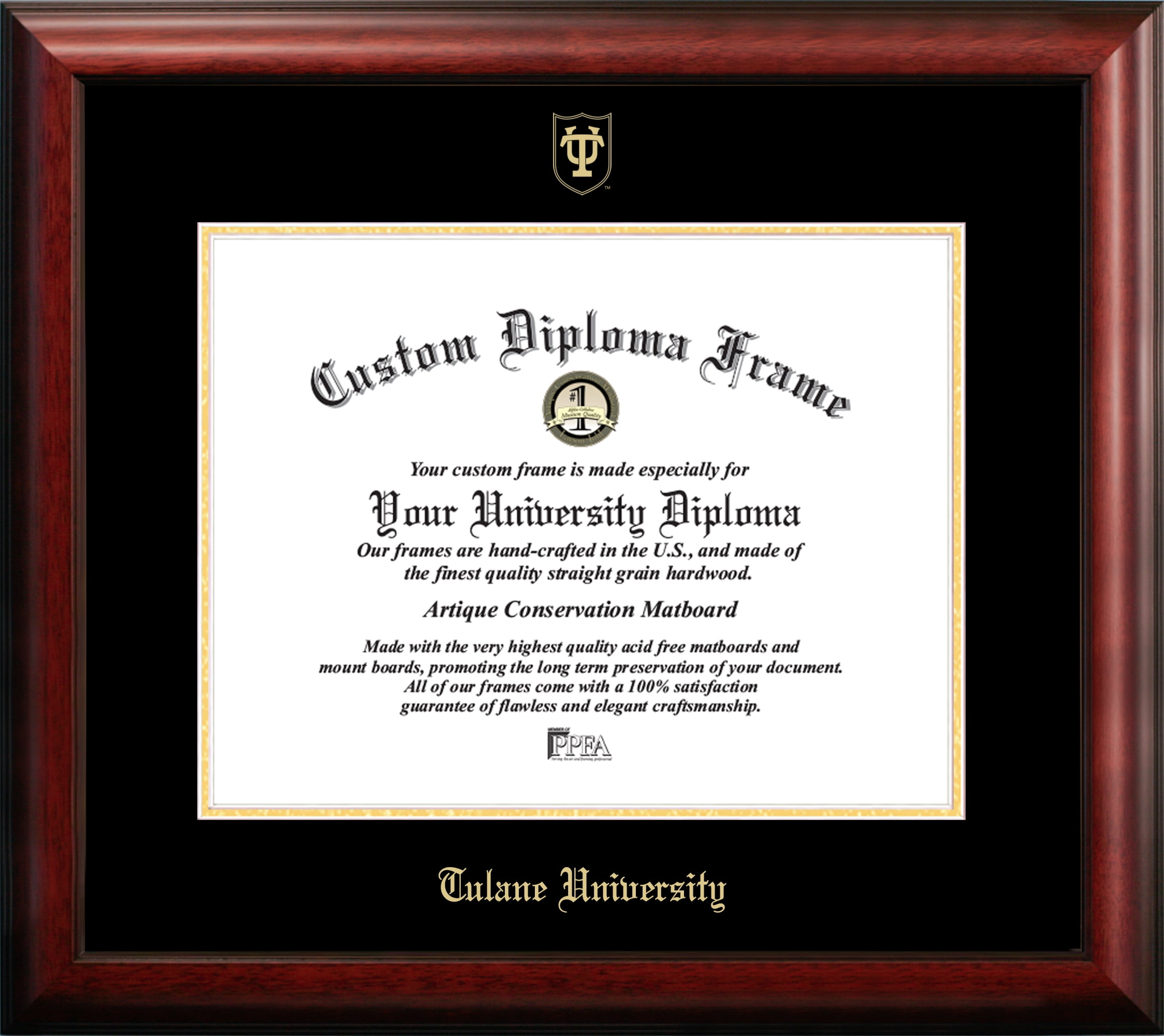 Tulane University 14" x 17" Gold Embossed Diploma Frame - Walmart.com