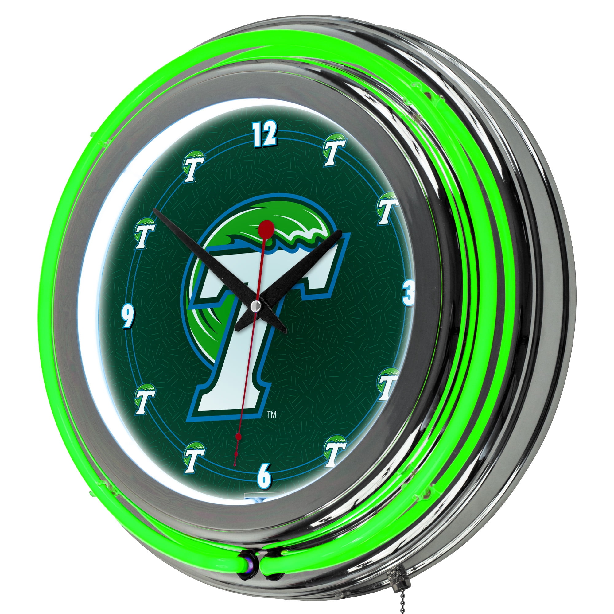 Free Shipping! NCAA Tulane University Neon Wall Clock with Chrome ...
