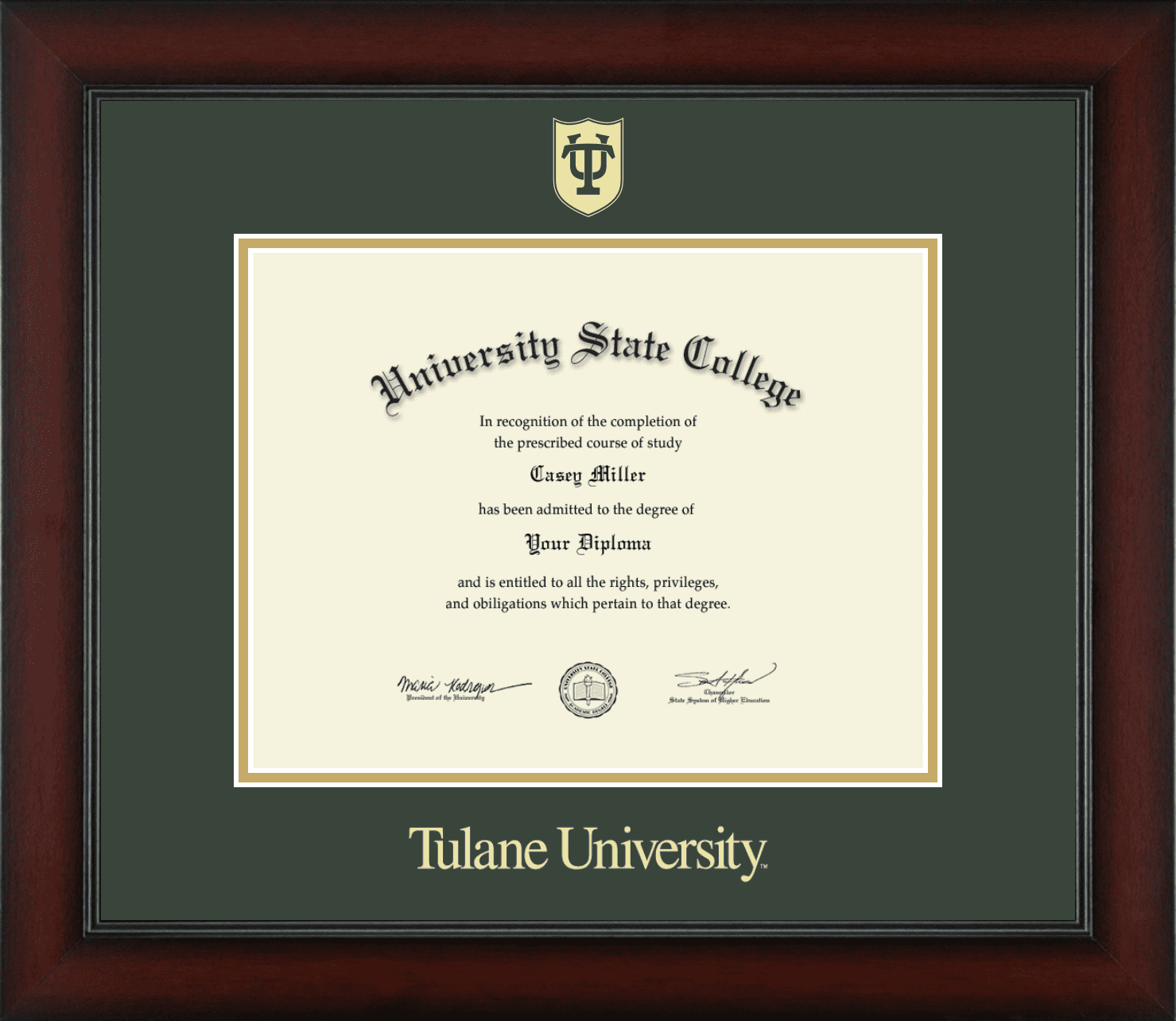 Tulane University Diploma Frame, Document Size 11" x 8.5" - Walmart.com