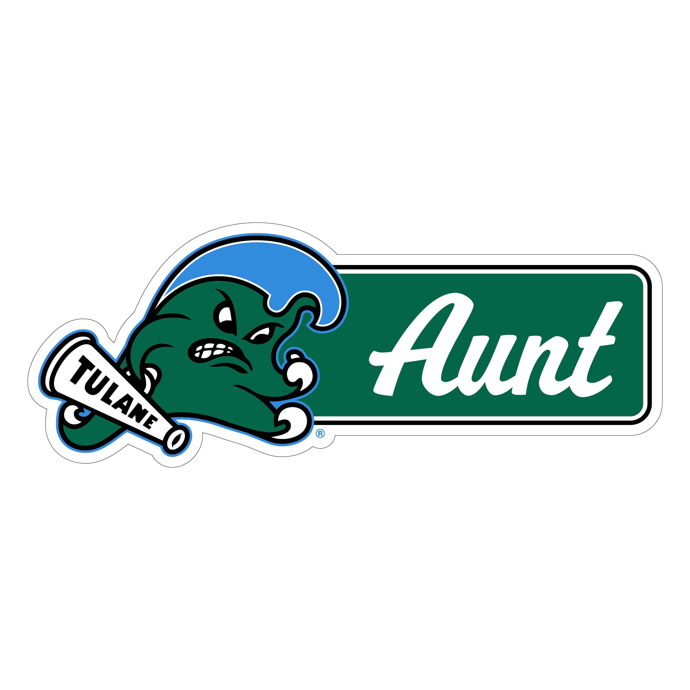 Tulane University Green Wave Proud Aunt Die Cut Decal Officially ...
