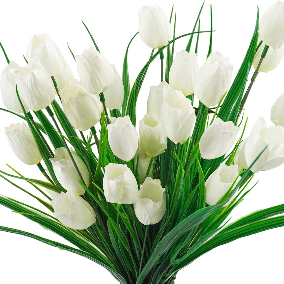Tulip Artificial Flowers,6 Bundles Fake Silk Flower Tulips,30 Heads ...