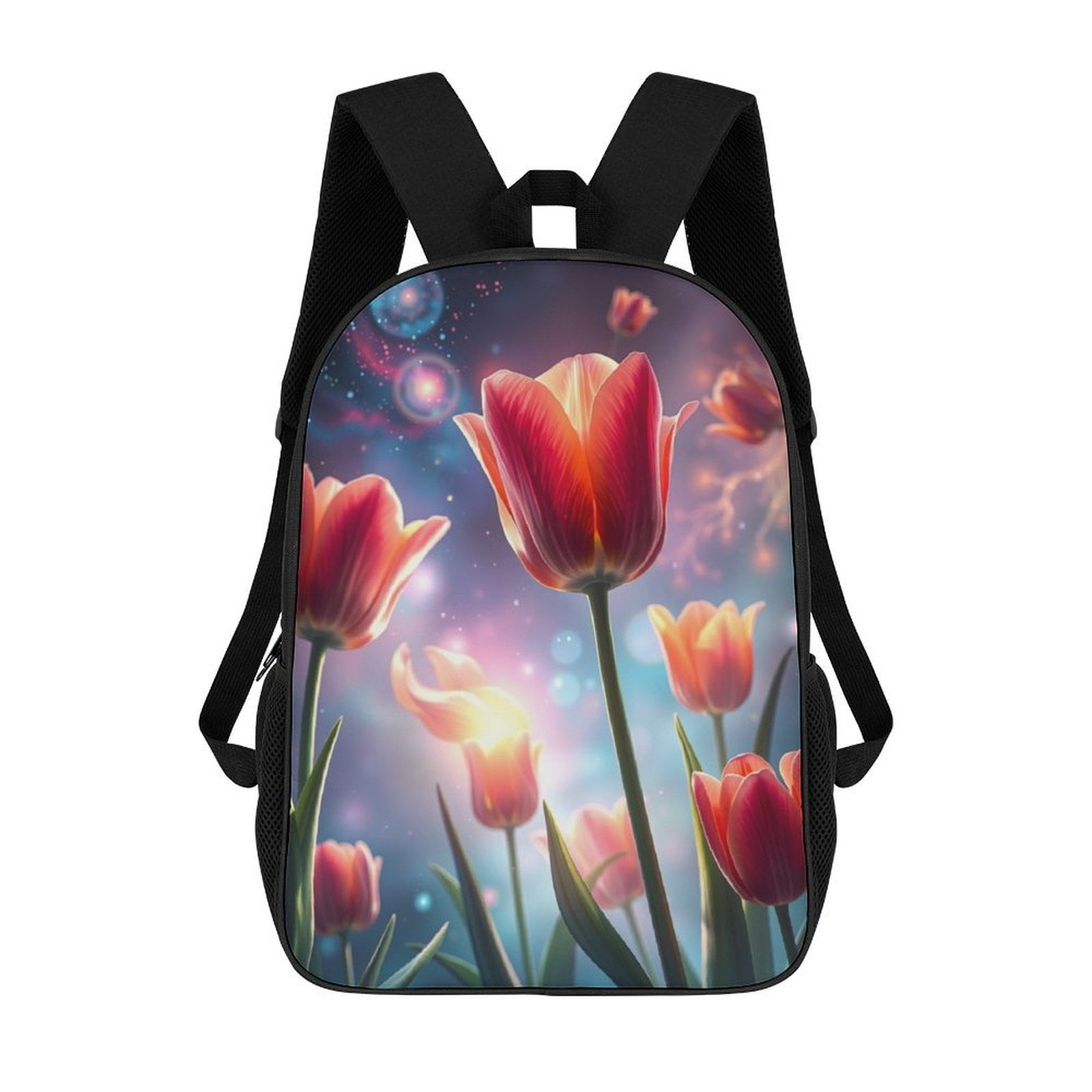 Tulip Backpack Printed Zipper Backpack Book Bag 17 Inch Backpack Bag ...