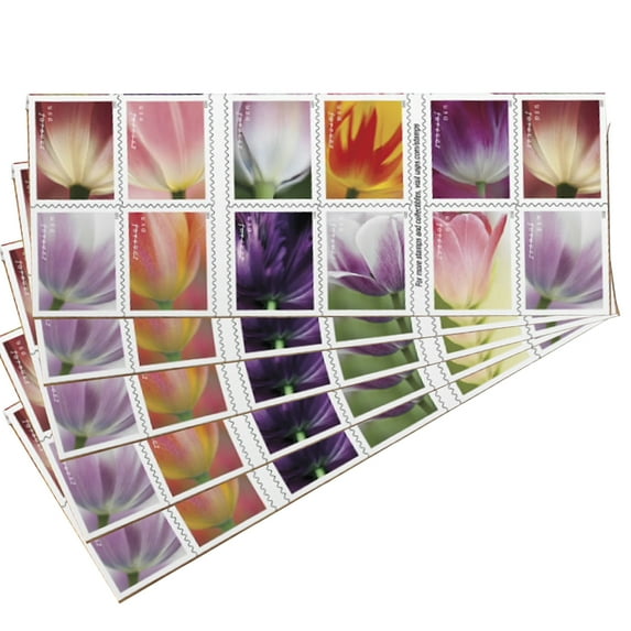 USPS Forever Tulip Blossoms Floral Roll Postal Stamps - 5 Books of 20 ...