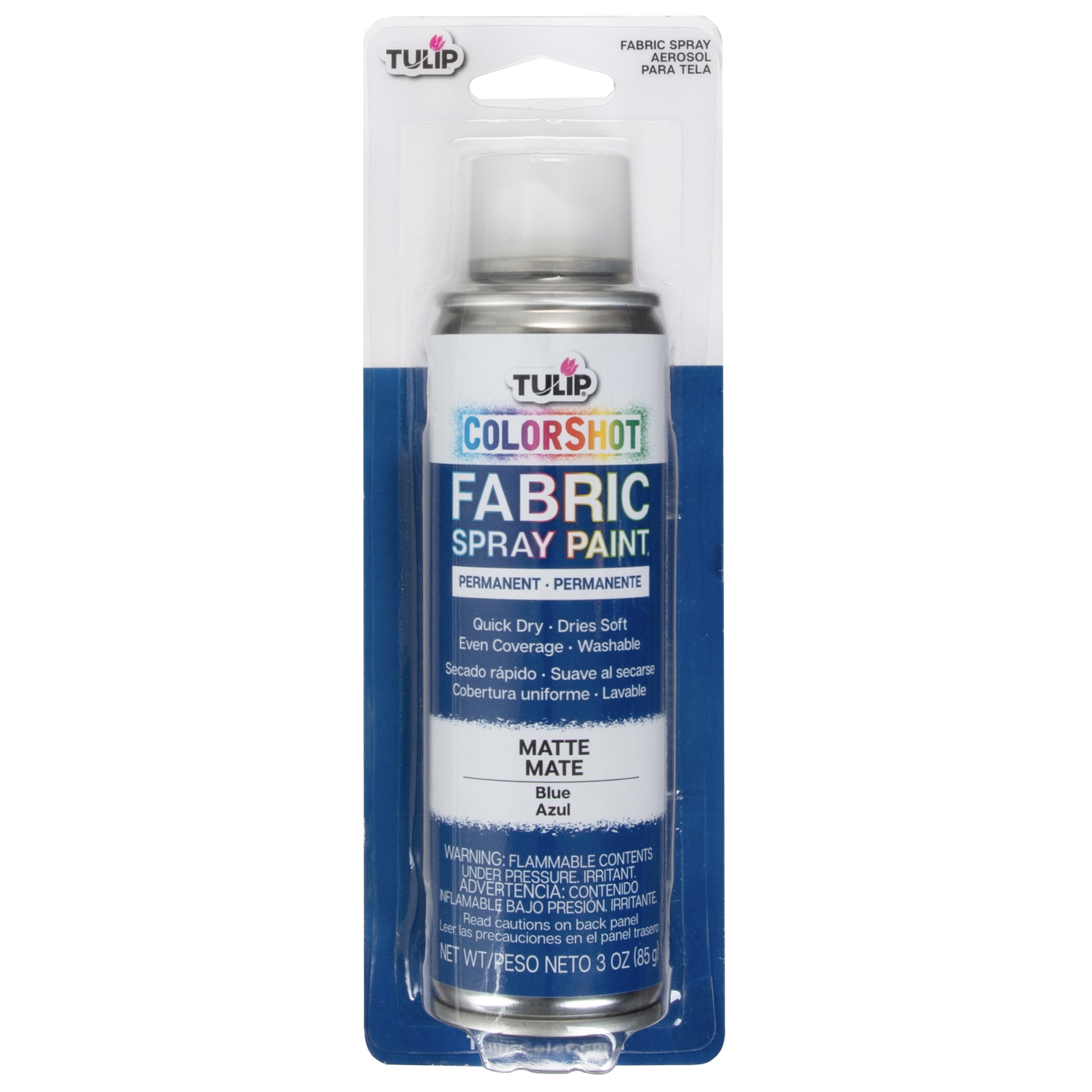 Tulip Color Shot Instant Fabric Spray Paint, 3 oz Blue, Quick Dry and ...