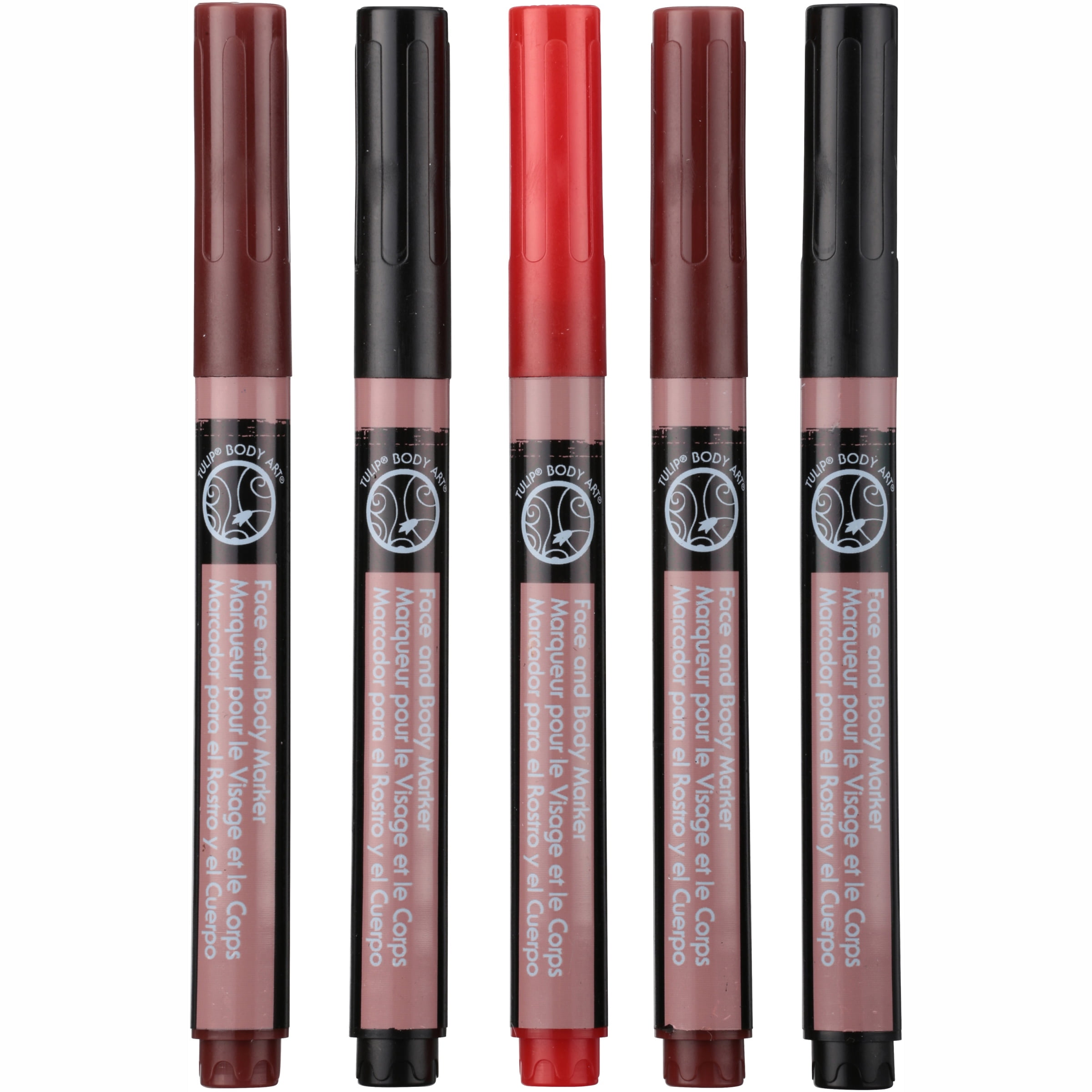 Tulip® Body Art® Face & Body Markers™ 5 Pack Henna, Cosmetic Quality ...