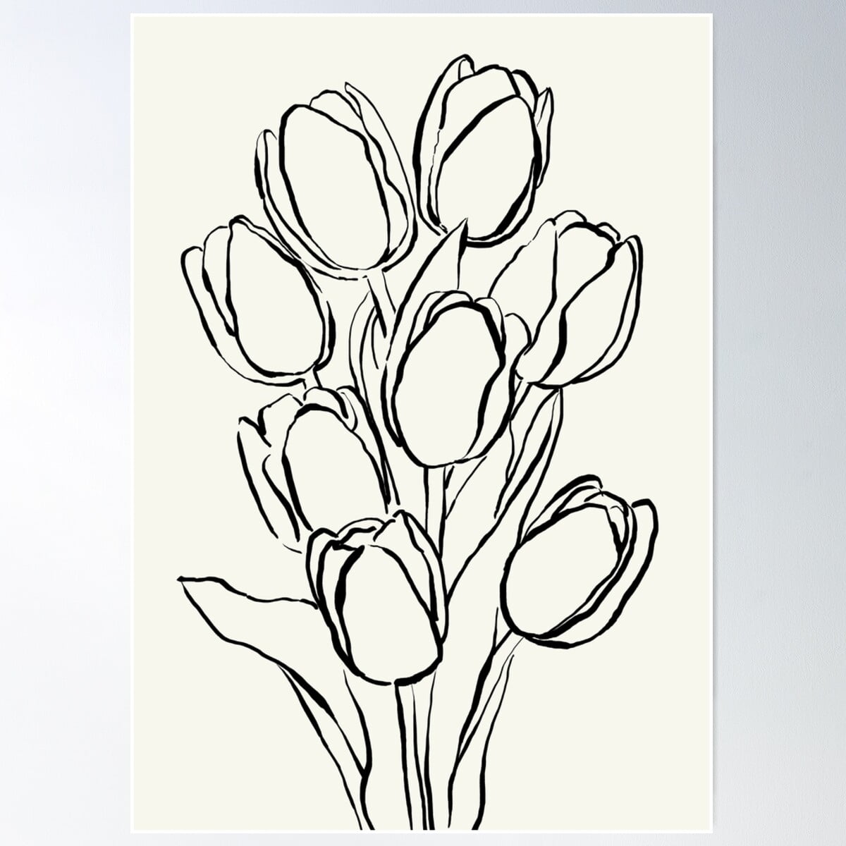 Tulip Bouquet Print. Tulips Printable Wall Art. Floral Art Poster ...