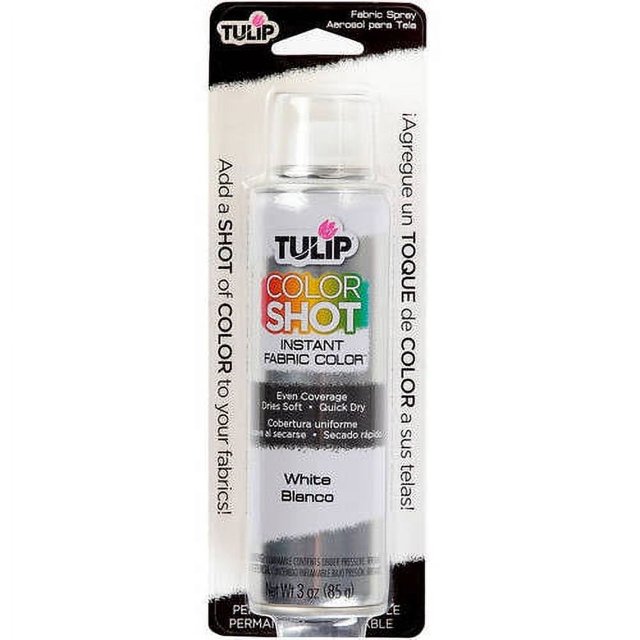 Tulip Color Shot Instant Fabric Color Spray 3 oz White, Quick Dry, Even ...