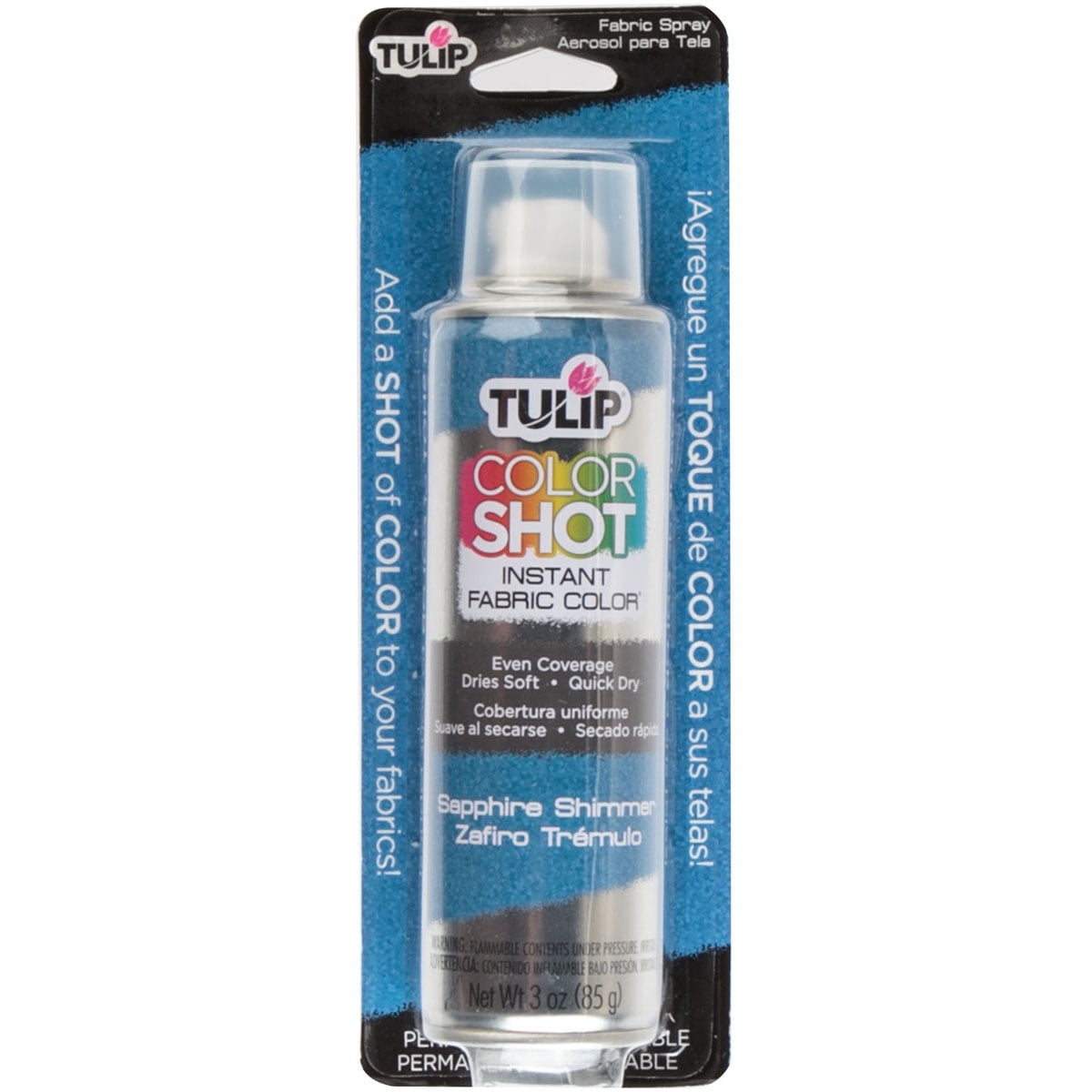 Tulip Color Shot Instant Fabric Color Spray 3oz-Sapphire Shimmer, Pk 2 ...