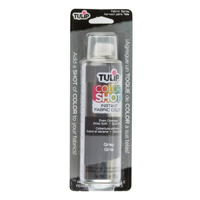 Tulip Color Shot Instant Fabric Paint Color Spray 3 oz Gray - Walmart.com