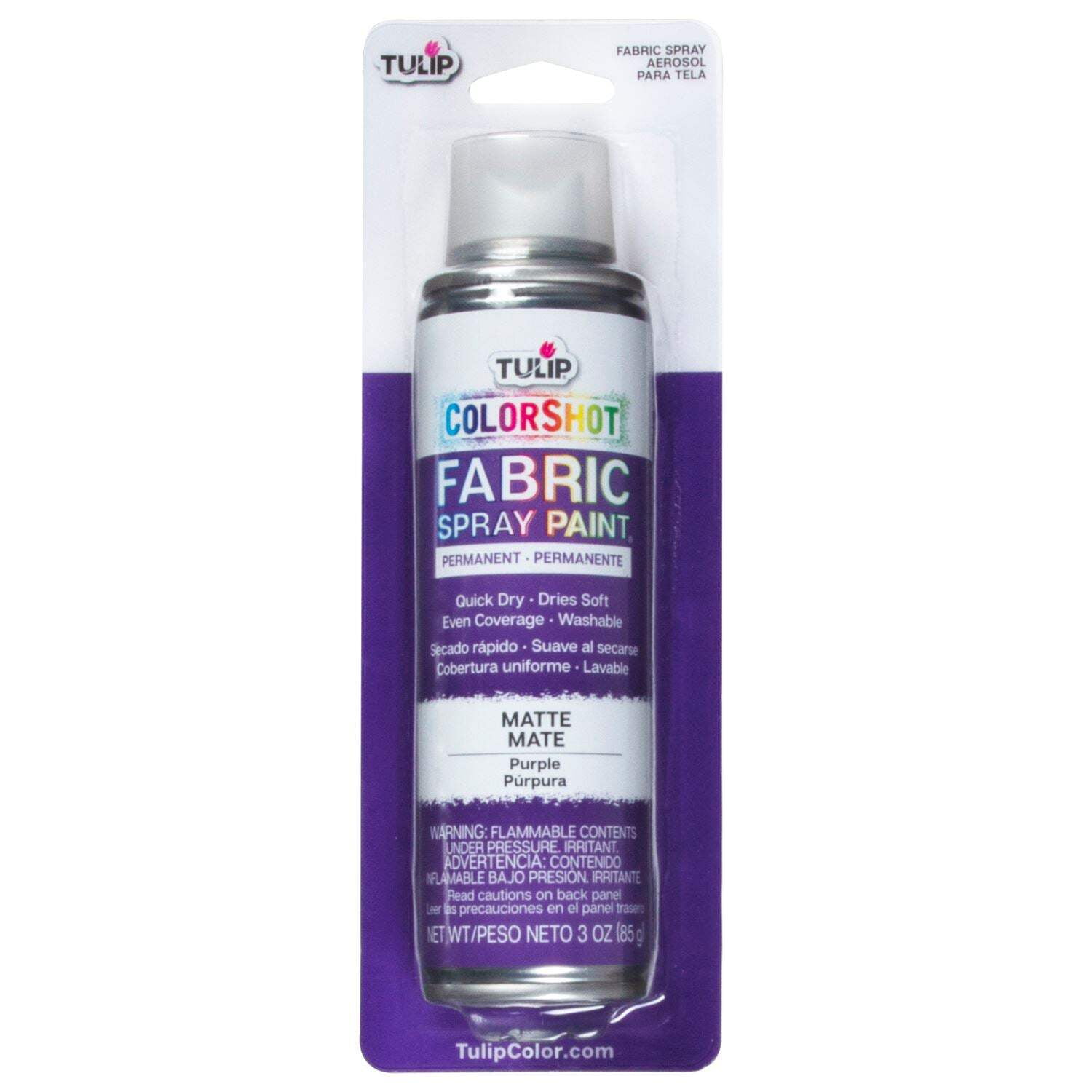Tulip Color Shot Instant Fabric Paint Color Spray 3 oz Purple - Walmart.com