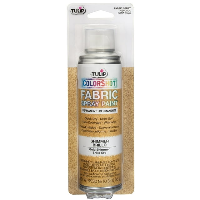 Tulip Color Shot Instant Fabric Spray Paint, 3 oz Gold Shimmer, Quick ...