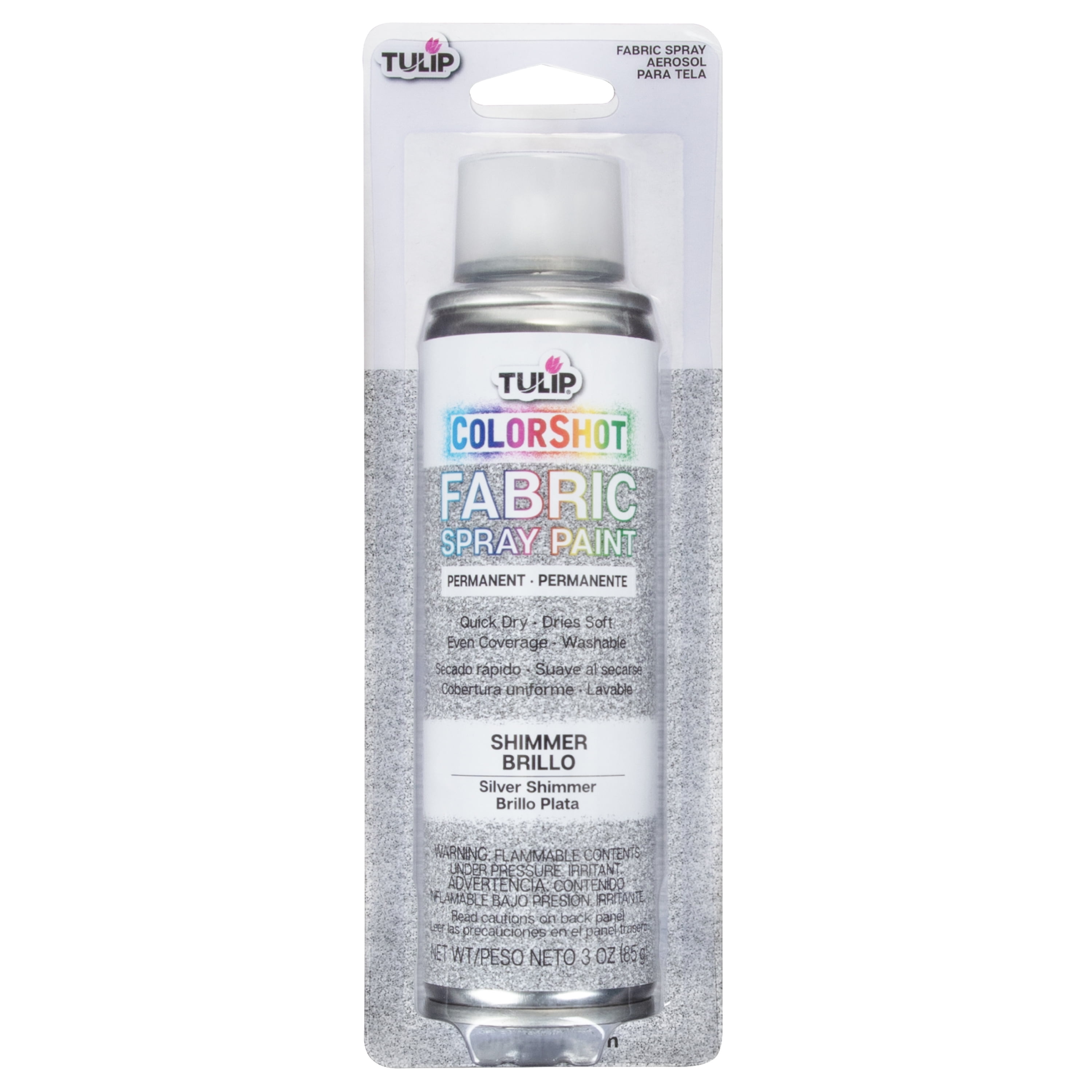 Tulip Color Shot Instant Fabric Spray Paint, 3 oz Metallic Silver ...