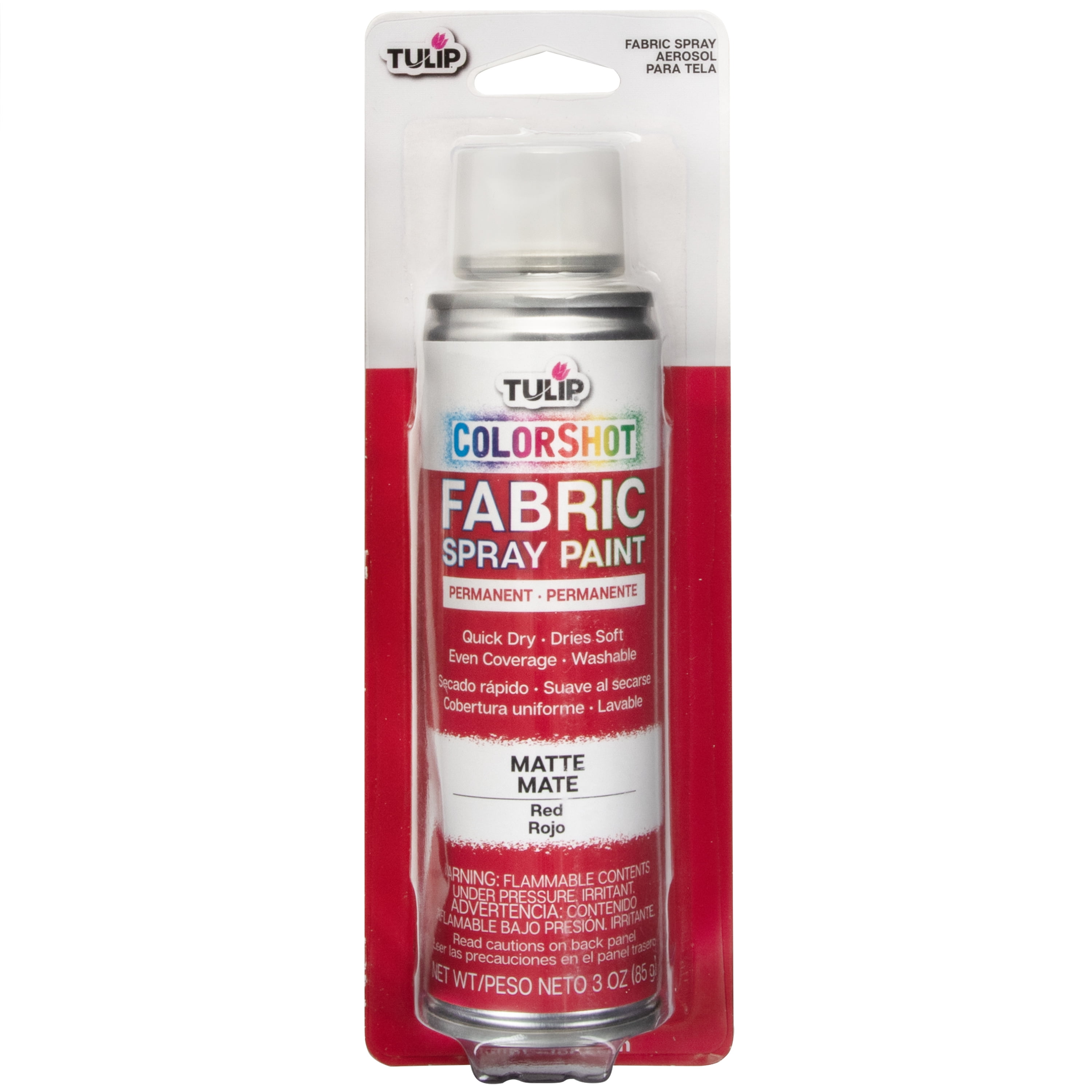 Tulip Color Shot Instant Fabric Spray Paint, 3 oz Red, Quick Dry and ...