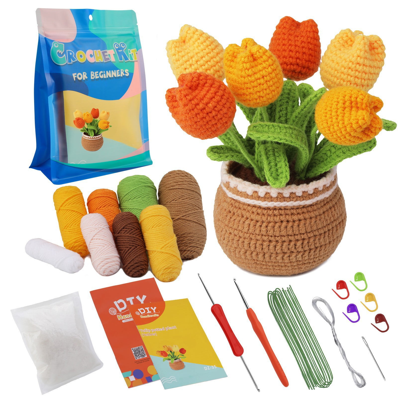 Tulip Crochet Kit for Beginners Adults - Complete Starter Set with Hook ...