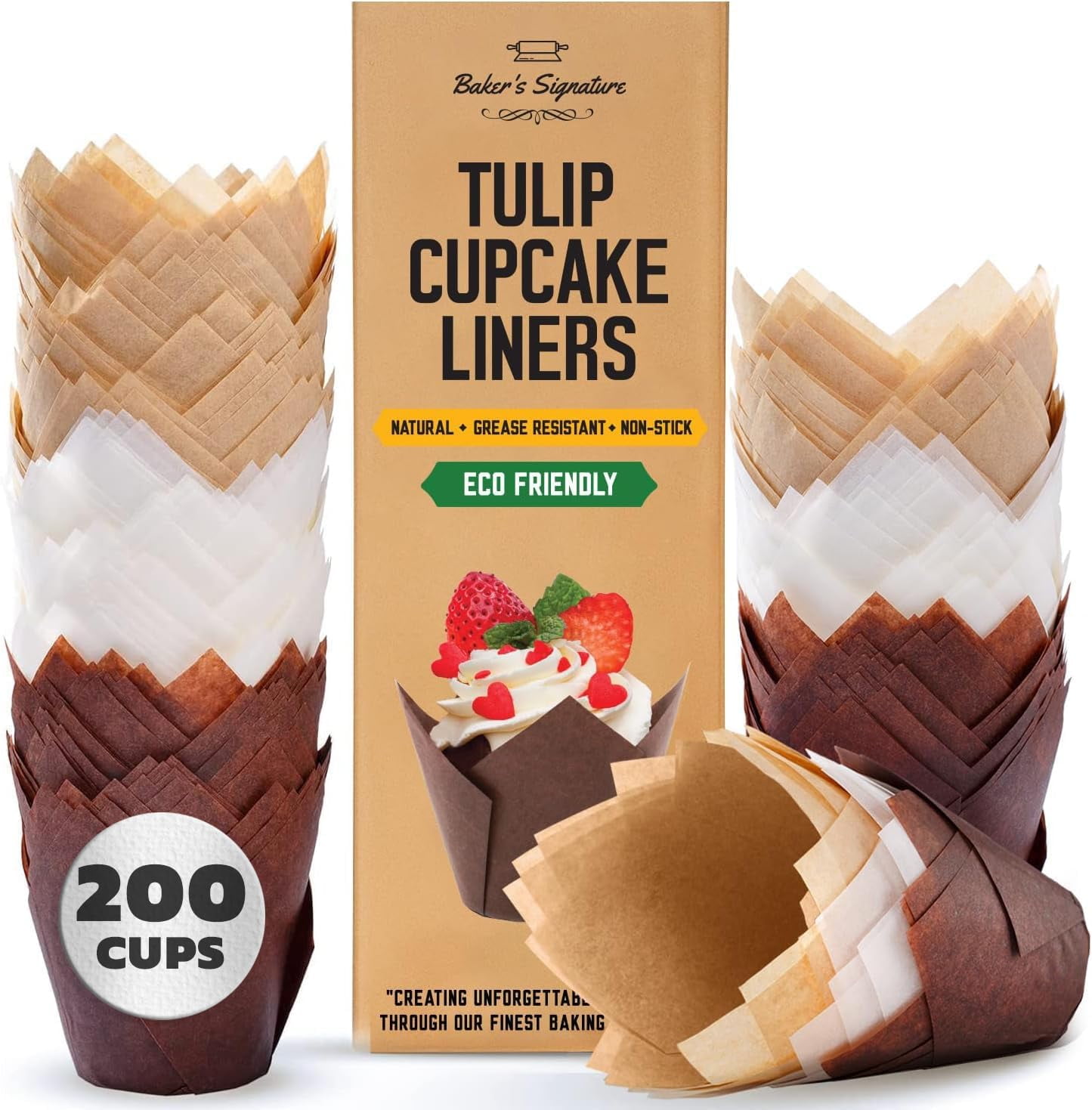Tulip Cupcake Liners, Muffin Liners for Baking by Baker’s Signature ...