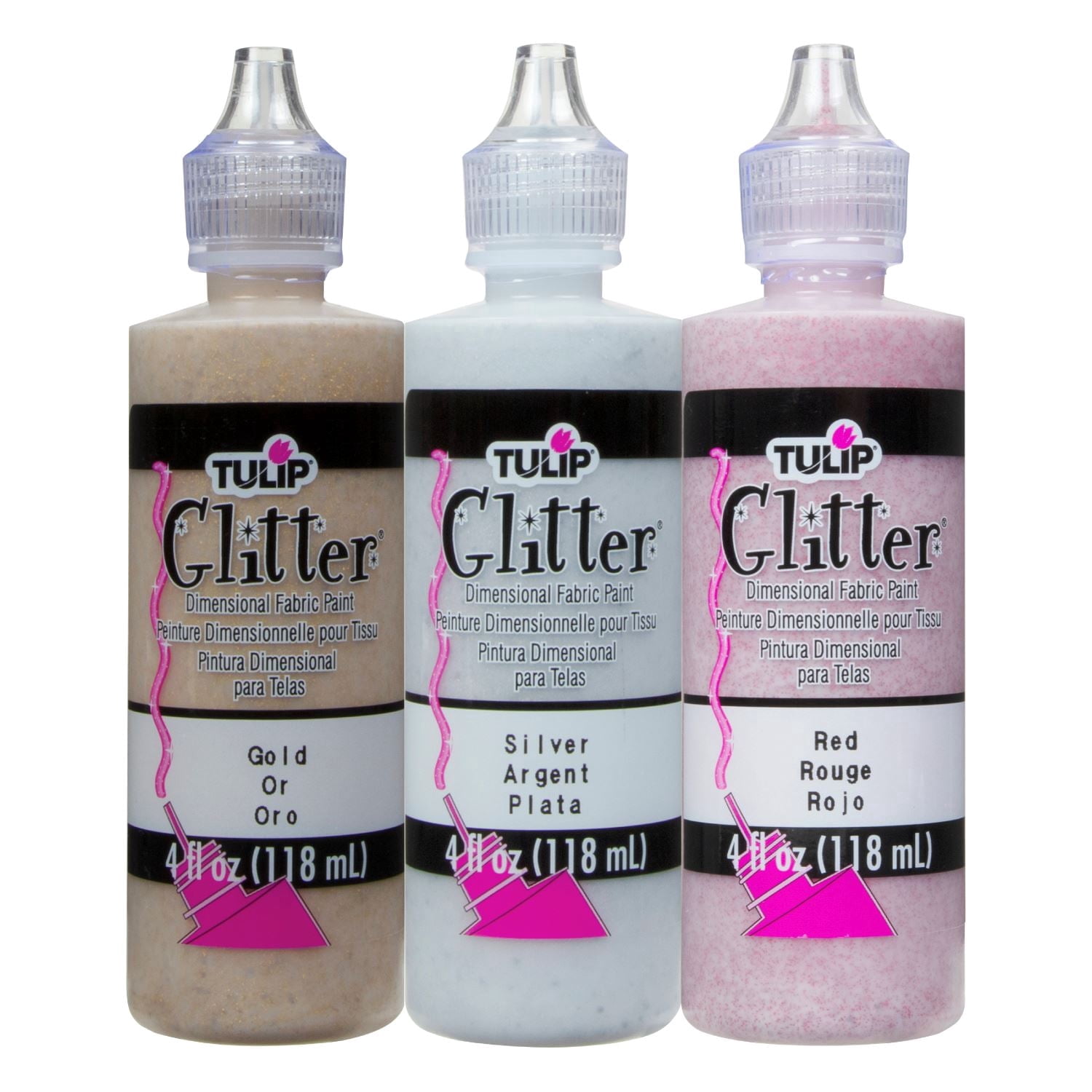 Tulip Puff Paint Glitter Festive 3-Pack - Dimensional Glitter Fabric ...