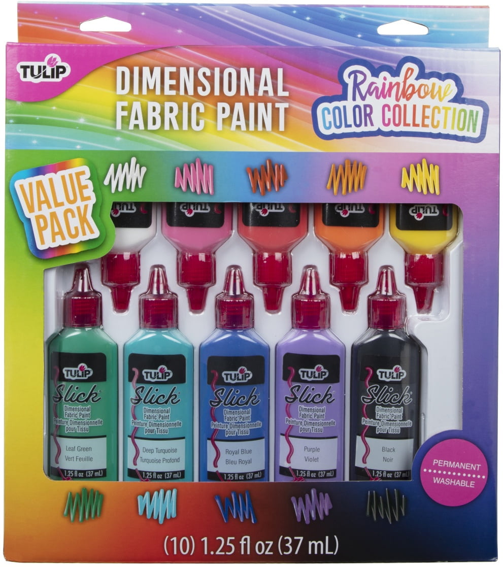 Tulip Dimensional Fabric Paint 10/Pkg-Rainbow - Walmart.com