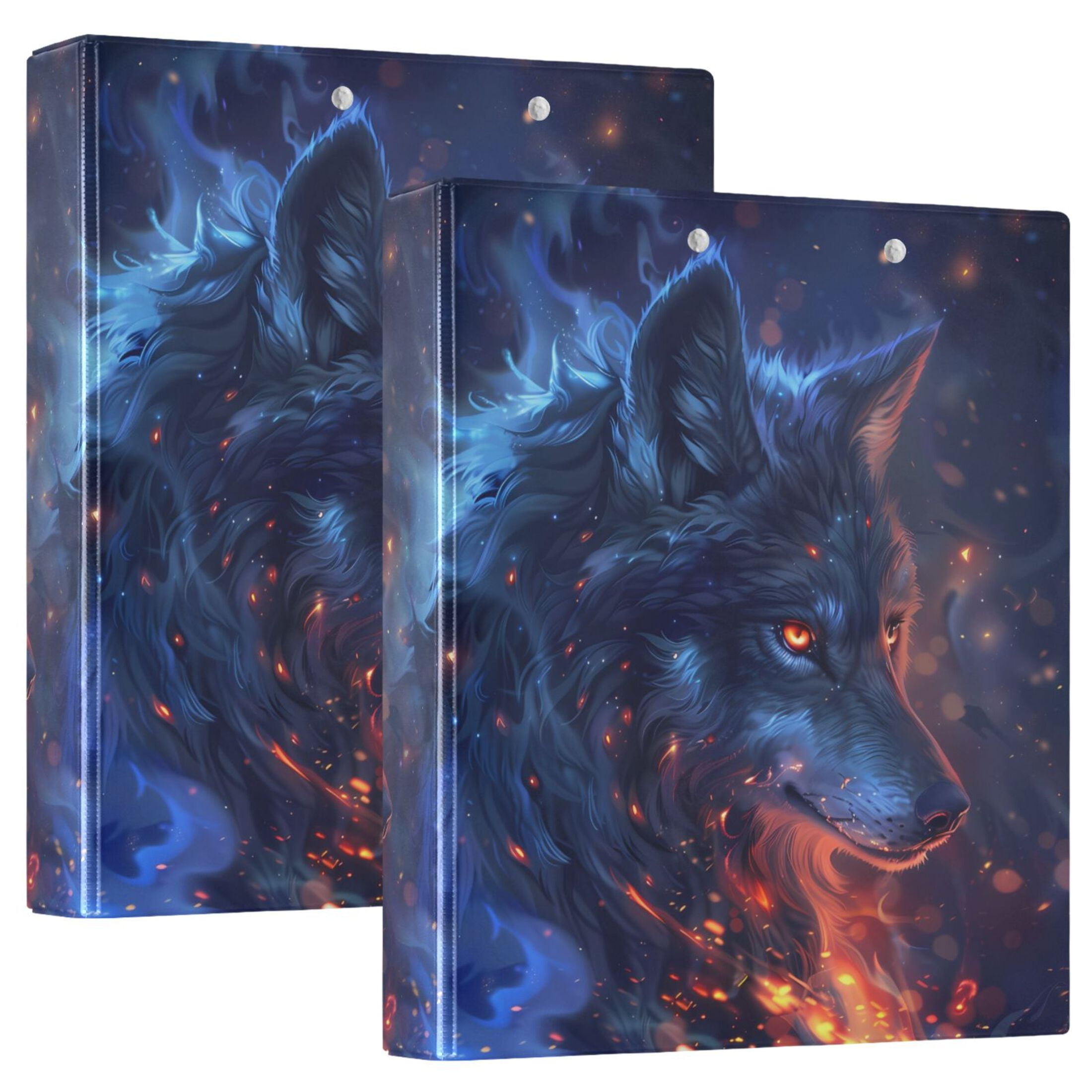 Cool Alpha Wolf Hardcover 3 Ring Binder 1.5 inch Round Rings with ...