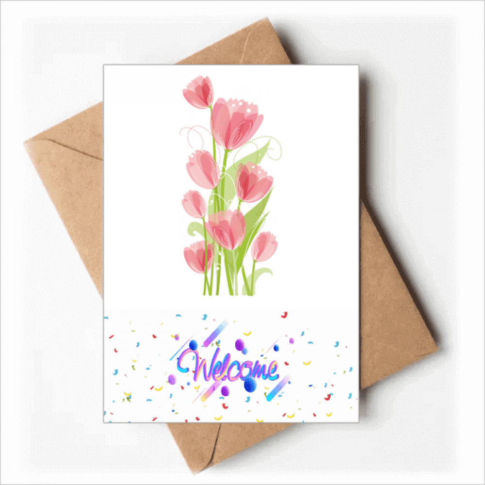 Tulip Flower Illustration Welcome Back Greeting Cards Envelopes Blank ...