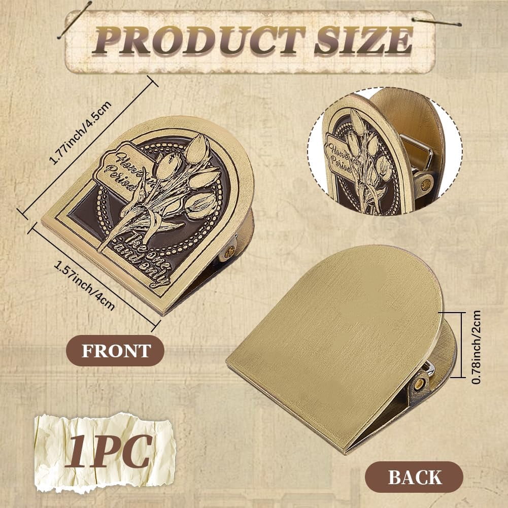 Tulip Flower Journal Metal Clip Vintage Travelers Notebook Book Bill ...