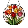 Tulip Flower Stained Glass Style Window Suncatcher – Spring Decor1601 ...