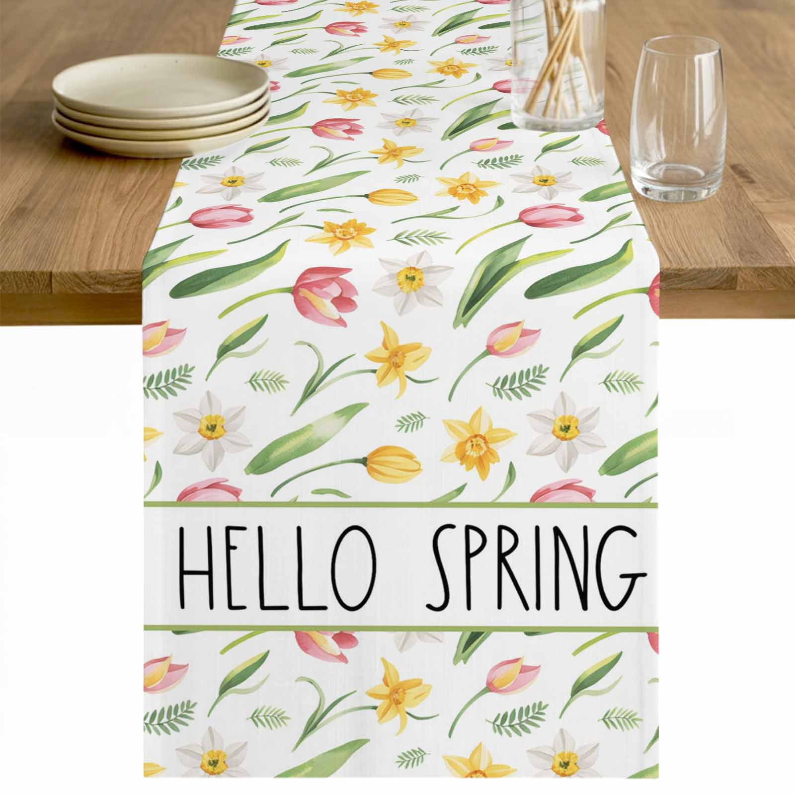 Tulip Flower Table Runner 60 Inches Long Farmhouse Dress Scarves ...