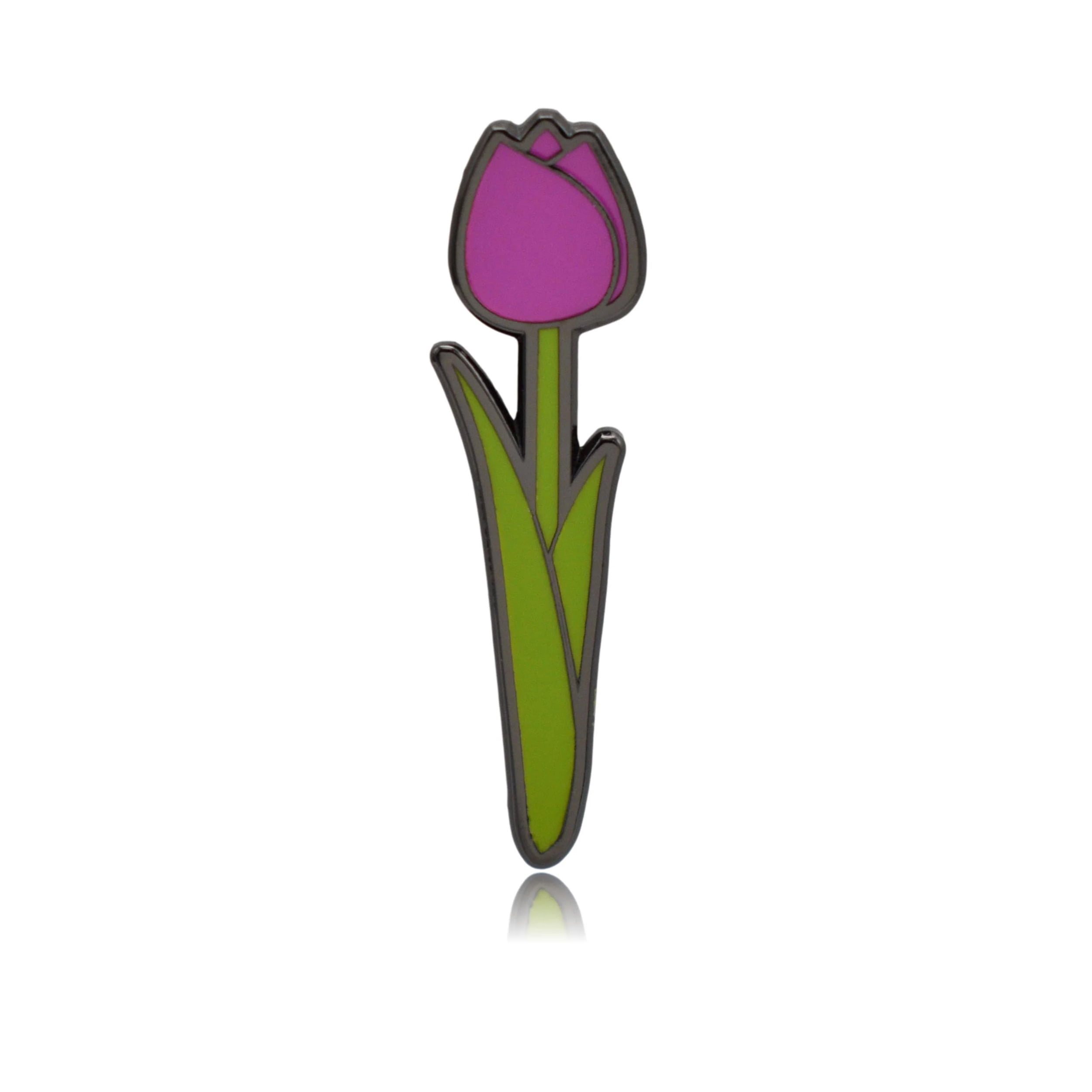 Tulip Flower with Stem Hard Enamel Pin - Walmart.com