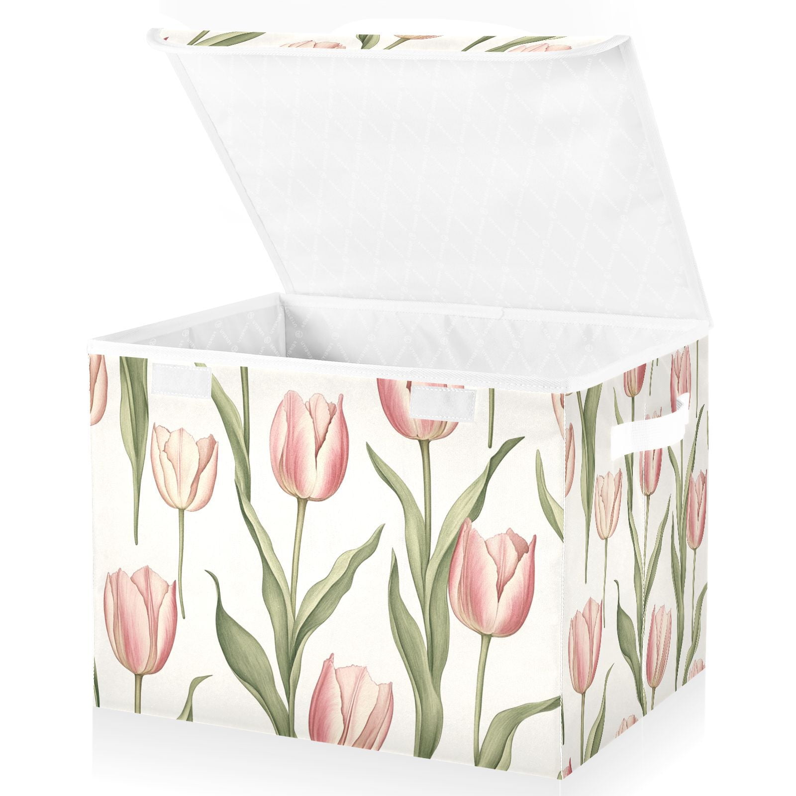 Tulip Flowers Floral Storage Basket for Shelves Foldable Container ...