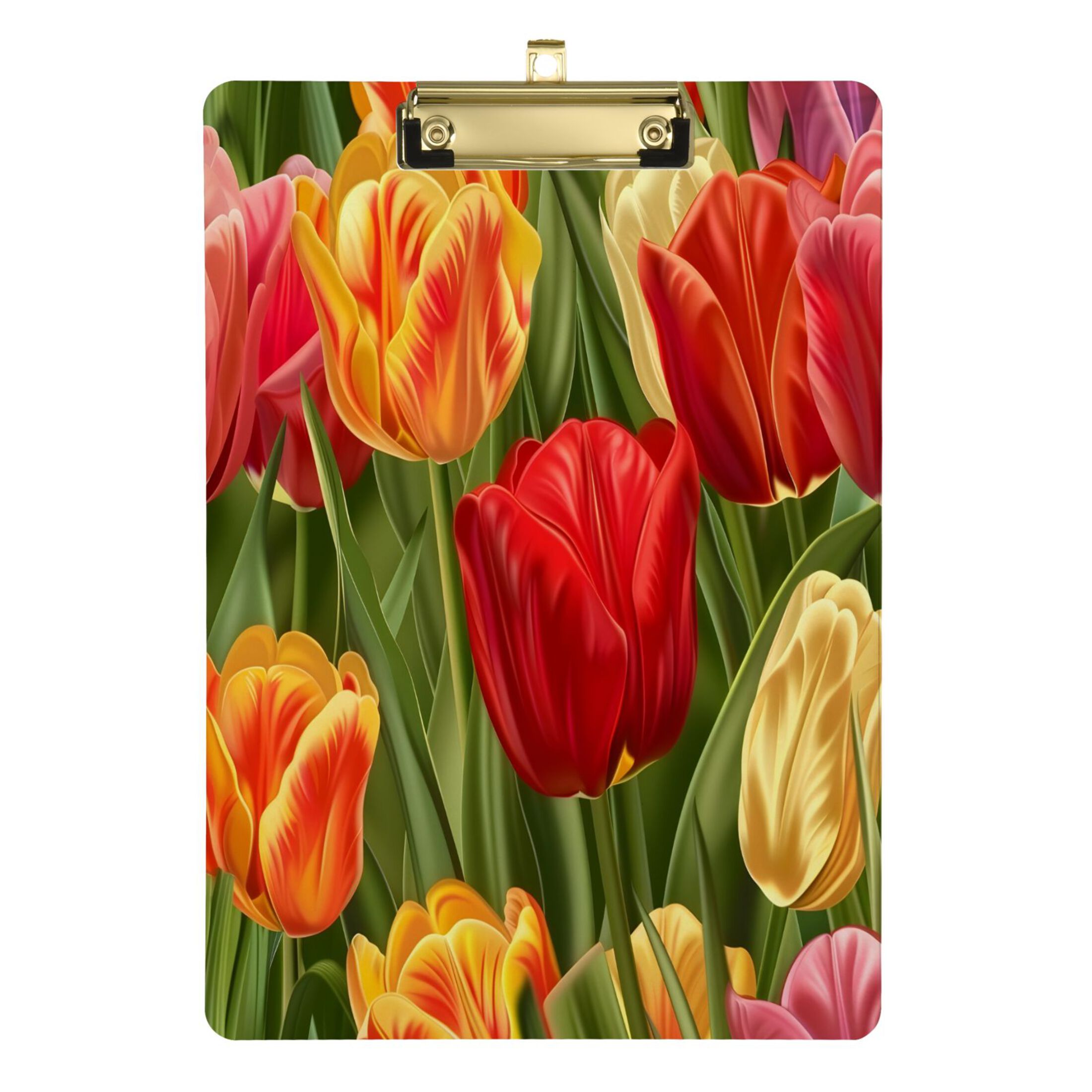 Tulip Flowers Green Leaf Acrylic Clipboards A4 Standard Letter Size ...