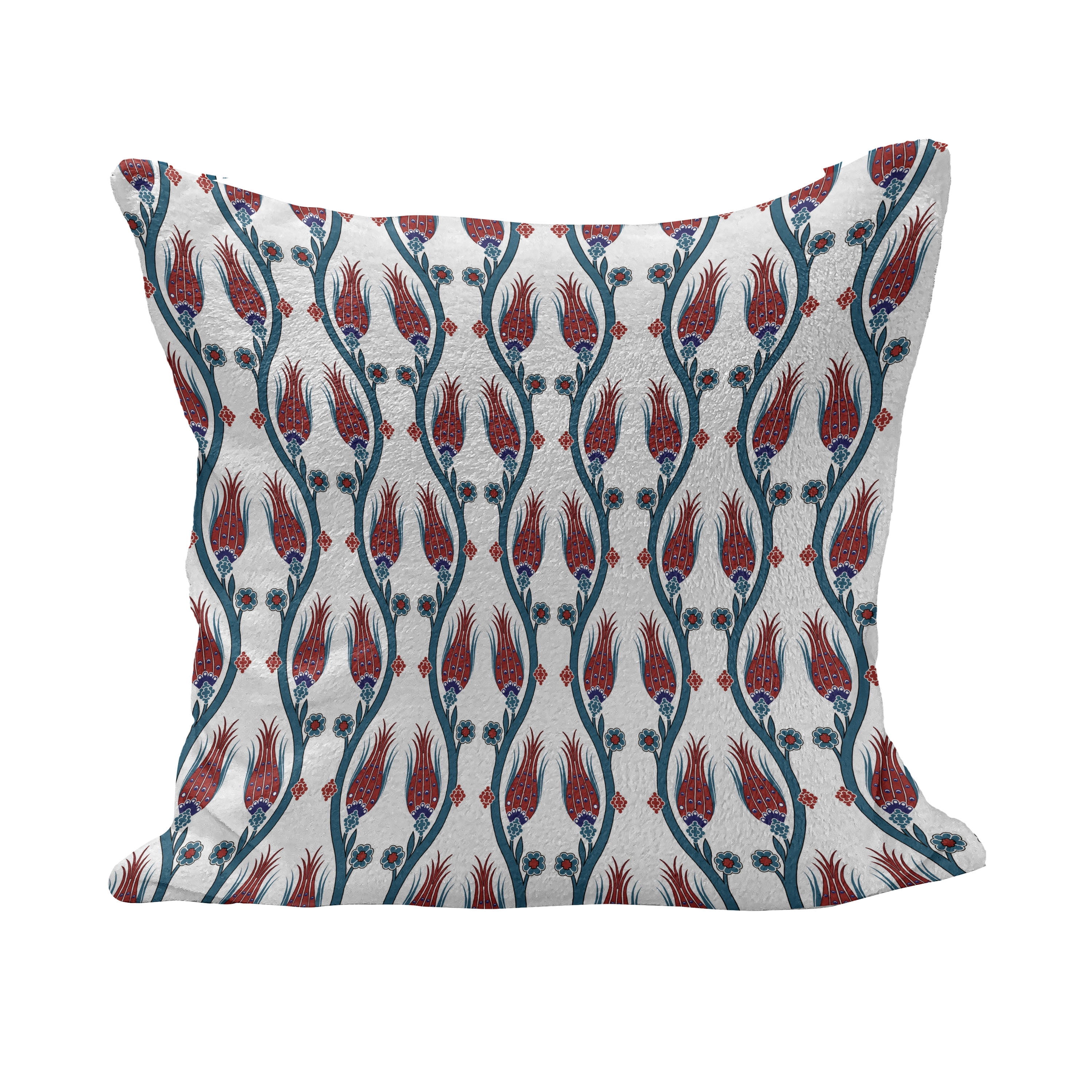 Tulip Fluffy Throw Pillow Cushion Cover, Ottoman Art Tied Vertical ...