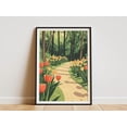 Tulip Garden Path Spring Flowers Botanical Illustration Nature Pathway ...
