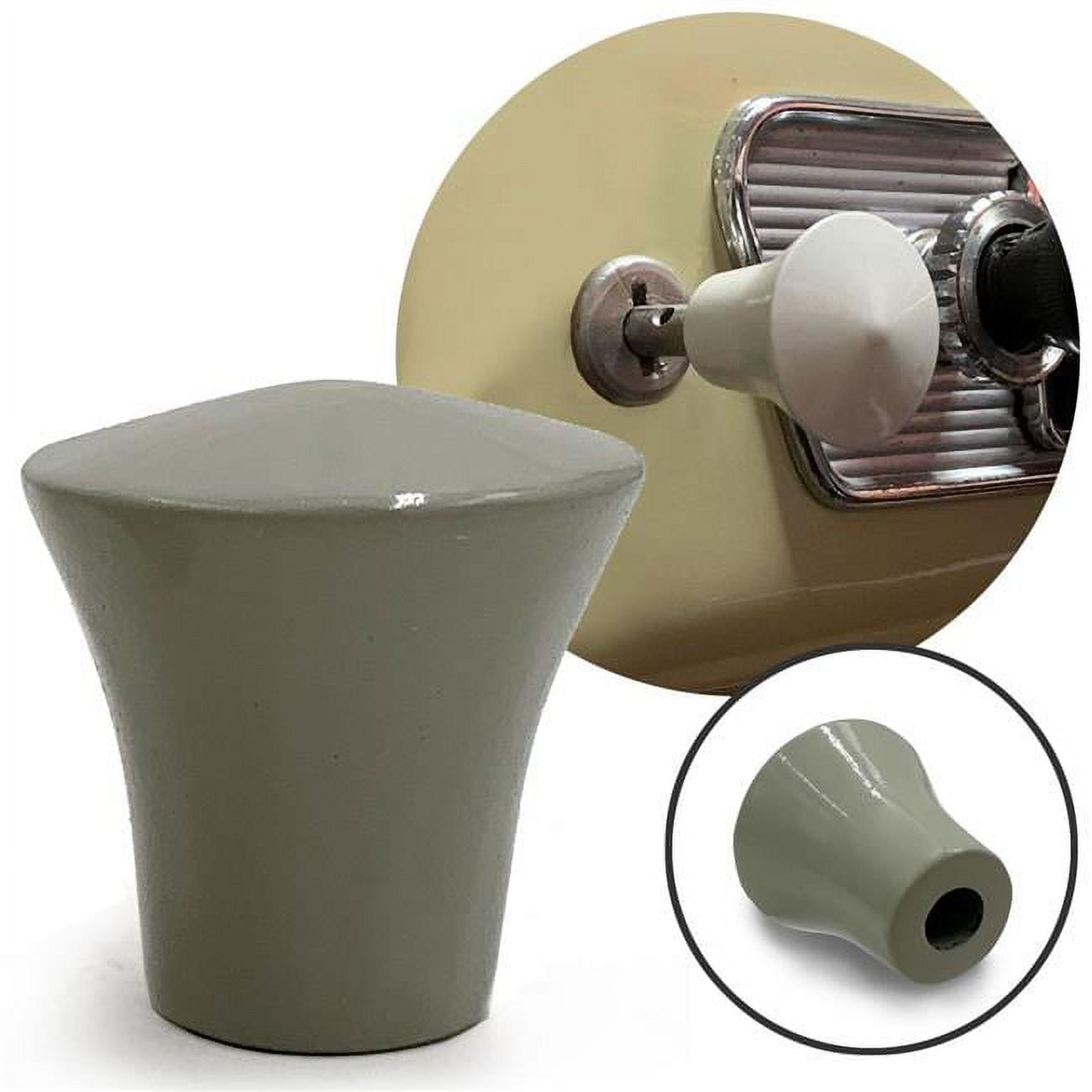 Tulip Headlight Knob in Silver Beige Volkswagen Ghia Beetle Bus ...