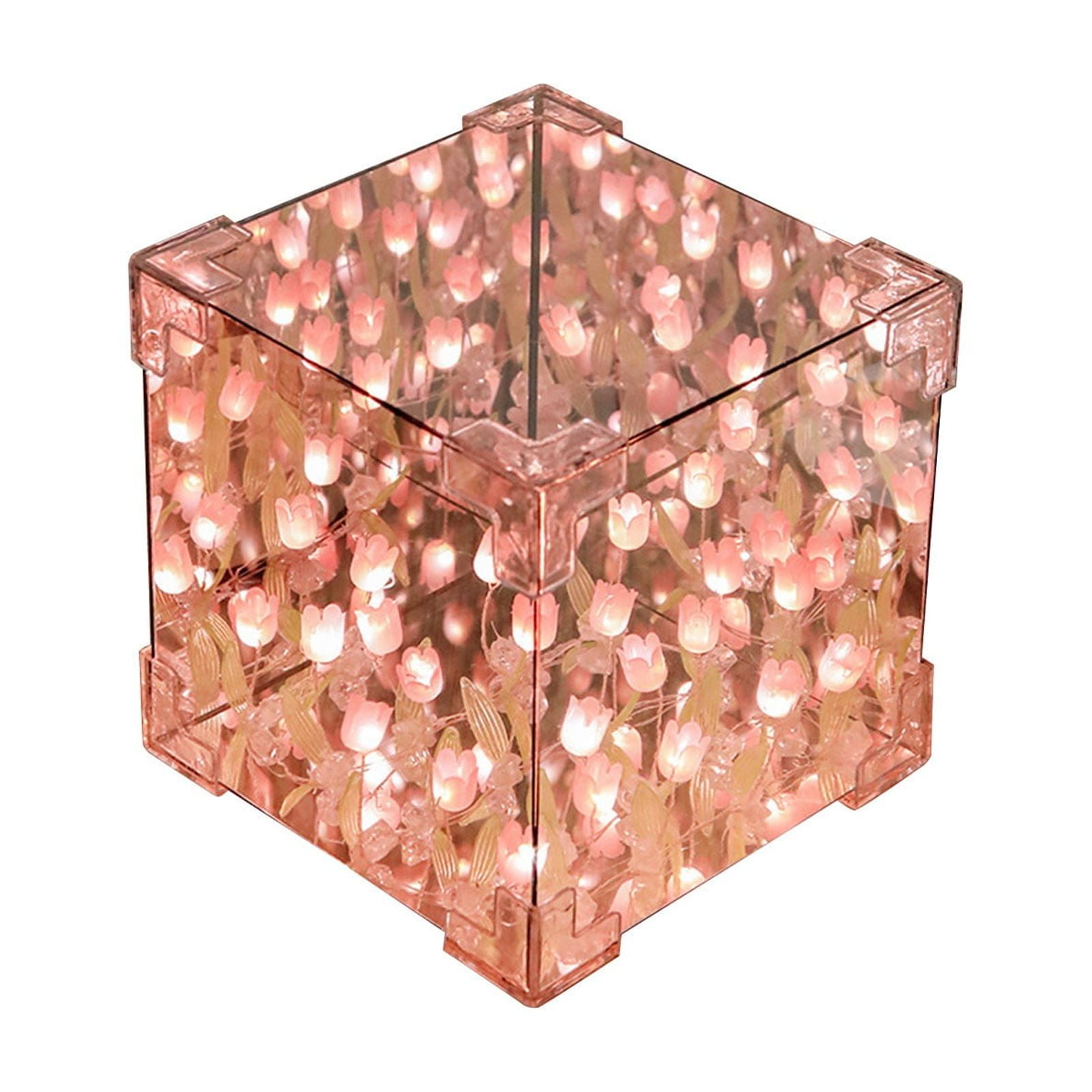 Tulip LED Cube Night Light - 30-Flower Desktop Atmosphere Lamp with ...