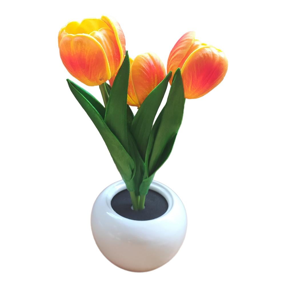 Tulip Lamp Lights, Sunset Ridge Light up LED Tulip Flowers, Artificial ...