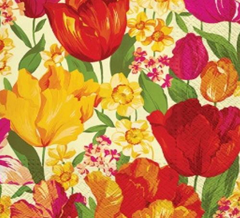 Tulip Napkins FLOWERING SPRING 40pcs Lunch Napkins, Paper Napkins ...